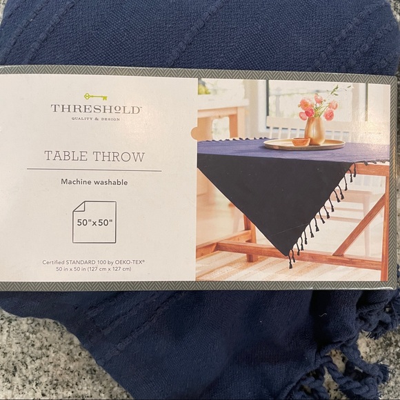 Threshold | Dining | Threshold 0 Cotton Dark Navy Blue Table Throw With ...